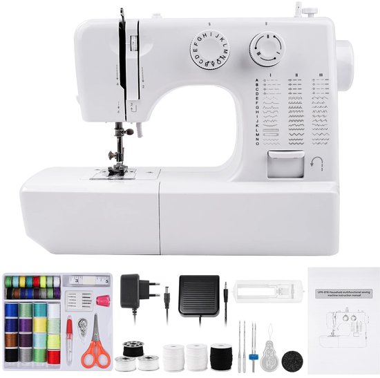 Flolife - 818 Mini Naaimachine Elektrisch – 45 Steken – Met 42 Stuks ...