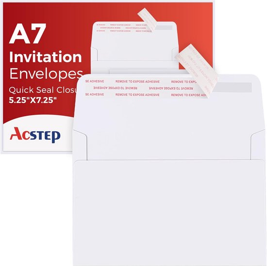 5x7 Witte Enveloppen Zelfklevend voor Kaarten, Uitnodigingen en Foto's ...