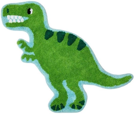 Dinosaurus T-Rex Vloerkleed Groen Blauw Dieren Tapijt Kinderkamer | bol