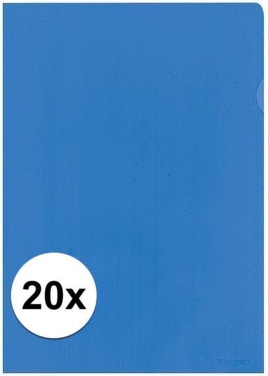 20x Insteekmap blauw A4 formaat 21 x 30 cm - Kantoorartikelen | bol.com