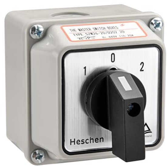 Universele draaischakelaar met hoofdschakelaar - 3 standen, 8 ...