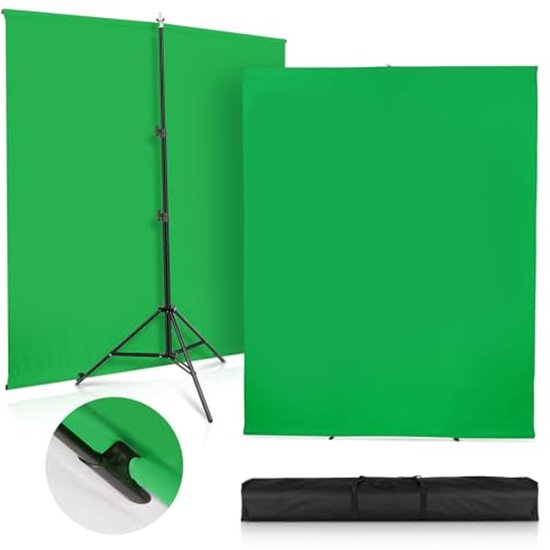 Greenscreen met standaard 2,4 x 2 m - Professionele fotoachtergrond ...