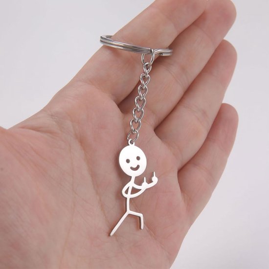 2pcs Grappige Sleutelhangers - Smiley Face Figure - Vinger Taal ...
