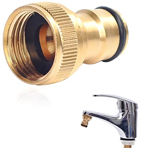 Massief messing schroefdraad waterslang fitting voor keuken en tuin | bol