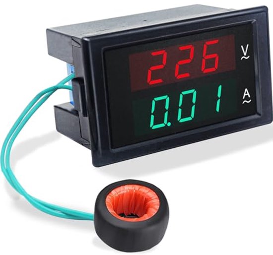 Digitale Ampèremeter en Voltmeter voor AC 80-300V en 100A - Stroommeter ...