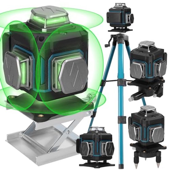 360° zelfnivellerende laserwaterpas met 16 lijnen en afstandsbediening ...