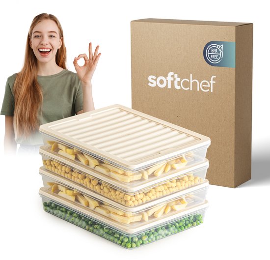 Soft Chef Fresh Box 4-delige voedselbewaarset (4 × 2400 ml) – BPA-vrij ...