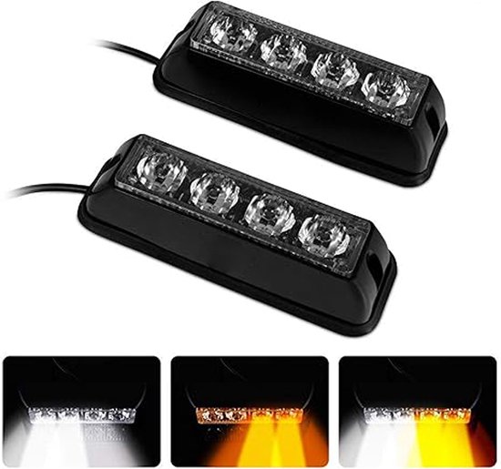 Vitdipy - LED Grillflitsers - 2 Stuks - Stroboscoop Zwaailichten - Auto ...