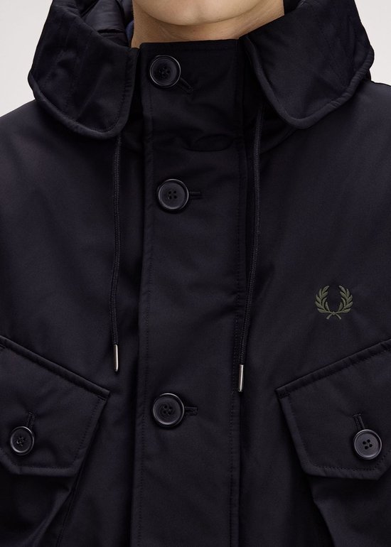 Fred Perry Patch pocket puffer jacket - black | bol