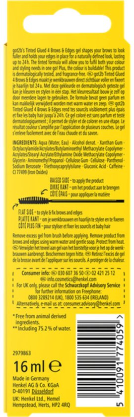 Got2B - 2-in-1 Gel - Brows & Edges Zwart - 16 ml - 1 stuk | bol
