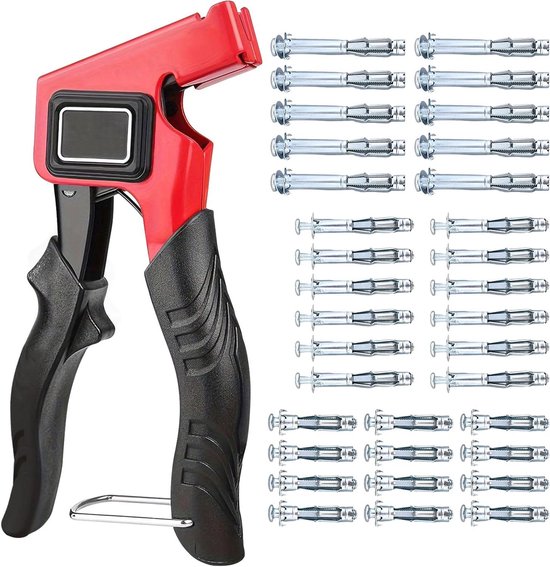 Montageset voor holtebevestiging, met tang en 34 metalen pluggen ...