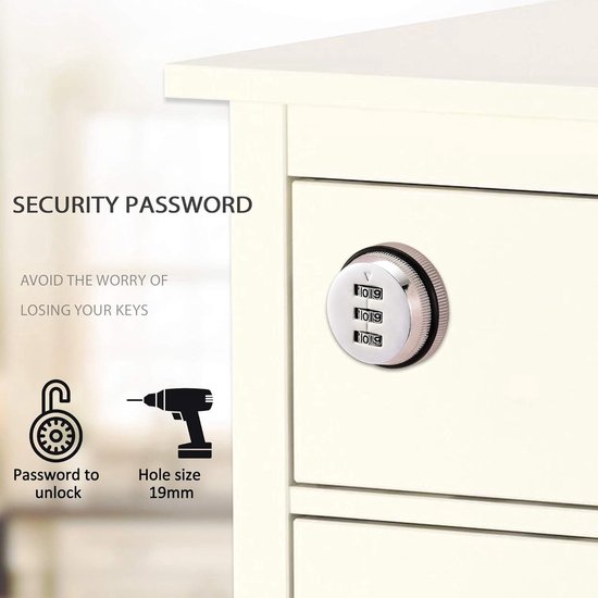 2-Pack Cam Lock Combinatieslot, Veilige Kast Cam Lock, Ladekast Slot ...