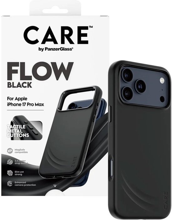 CARE by PanzerGlass Feature FLOW MagSafe Case iPhone 17 Pro Max - Zwart ...