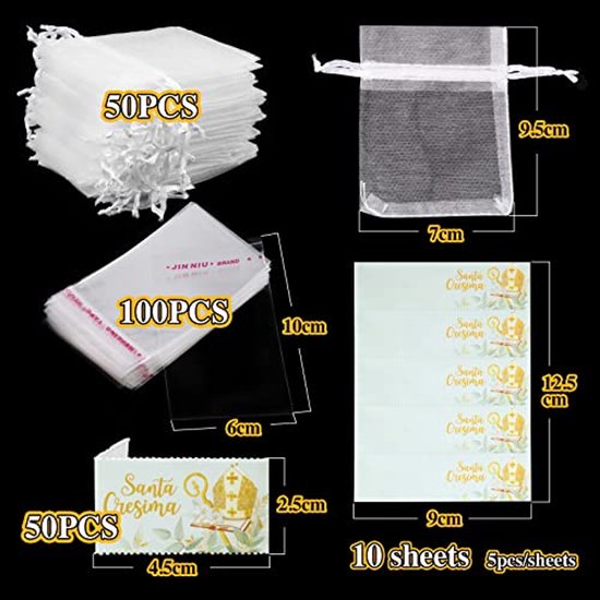 50 pieces white confection bags confect 50 pieces for confirmation 100 ...