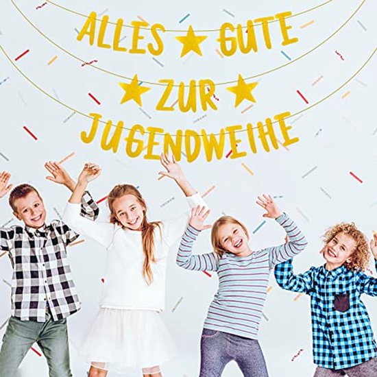 Alles Gute zum Jugendweiung Garland Glitter Gold Youth Ordination ...