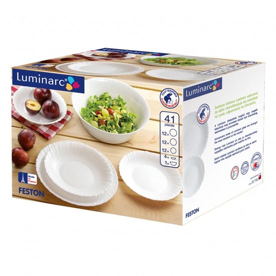 Luminarc Feston Servies Set 41 Delen - Wit Glas | bol