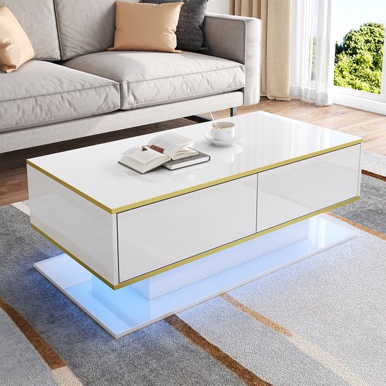 BLACKCOLORS - Salontafel - Modern - Met LED-verlichting - Glanzend ...