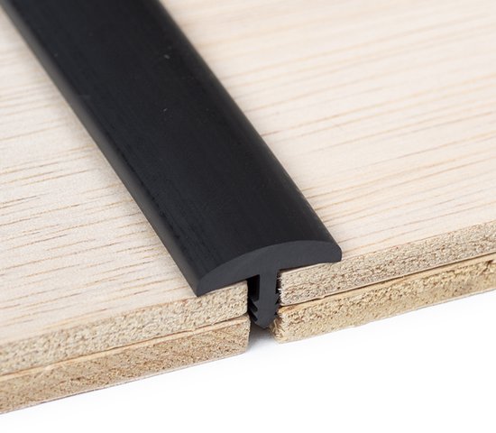 Rubbermagazijn | PVC T-profiel - Zwart | Afmeting = 19x12mm | Lengte 10 ...