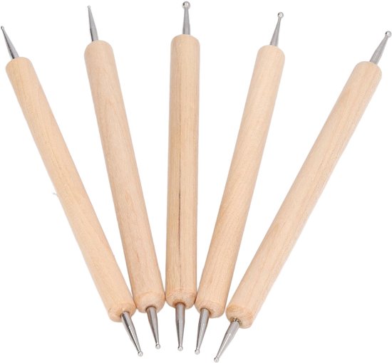 Embossing Stylus Set, 5-Piece Beech Wood Nick Pens + Stainless Steel ...