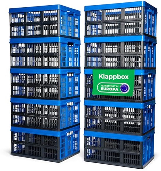 Opvouwbare Klapbox 45 Liter - Set van 10 Stuks - Handige Opbergdoos in ...