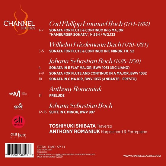 Toshiyuki Shibata - Anthony Romaniuk - J. S. Bach & Sons: Flute Sonatas (CD),... | bol