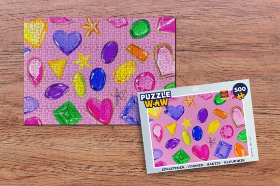 Puzzel Edelstenen - Vormen - Hartje - Kleurrijk - Legpuzzel - Puzzel ...