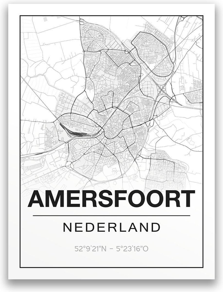 Poster/plattegrond AMERSFOORT - A4 | bol.com