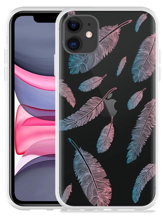 Apple iPhone 11 Hoesje Feathers - Designed by Cazy | bol.com