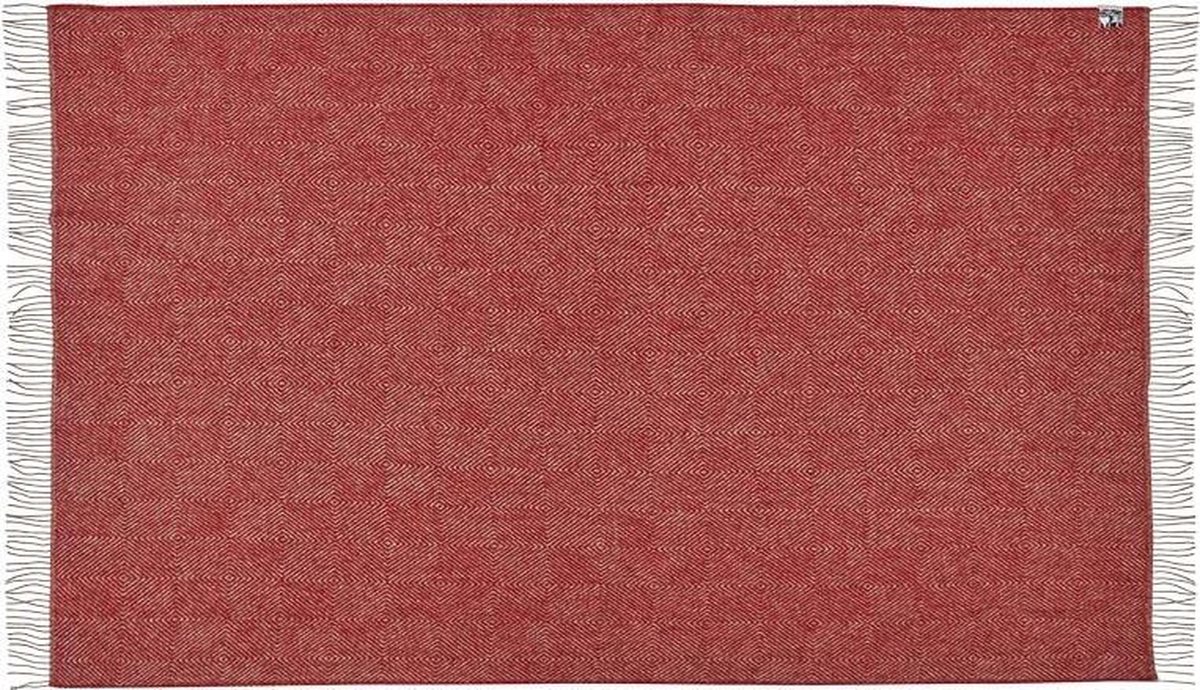 Plaid rood visgraat wol, grote wollen plaid of deken | bol.com