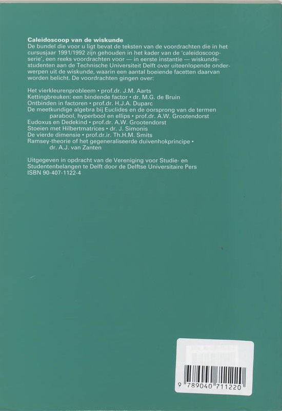 Caleidoscoop van de wiskunde | 9789040711220 | Jan van Zanten | Boeken ...