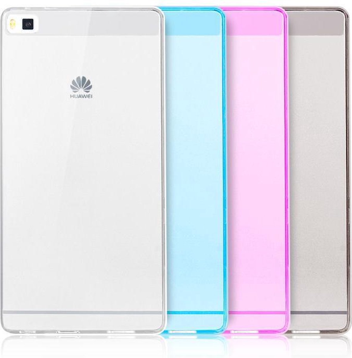 Ultra Dun Transparant Mat Hoesje Case Cover Huawei P8 Roze | bol.com