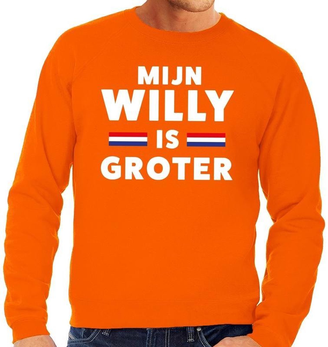 Oranje Mijn Willy is groter sweater - Trui voor heren - Koningsdag ...
