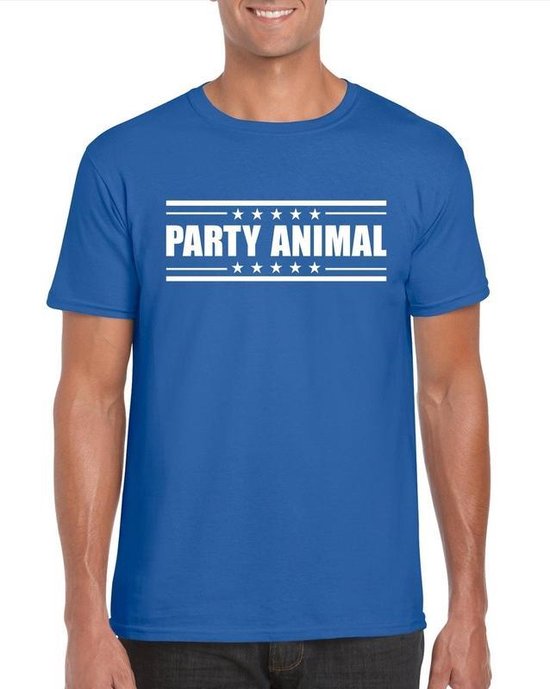 Party animal t-shirt blauw heren XL | bol