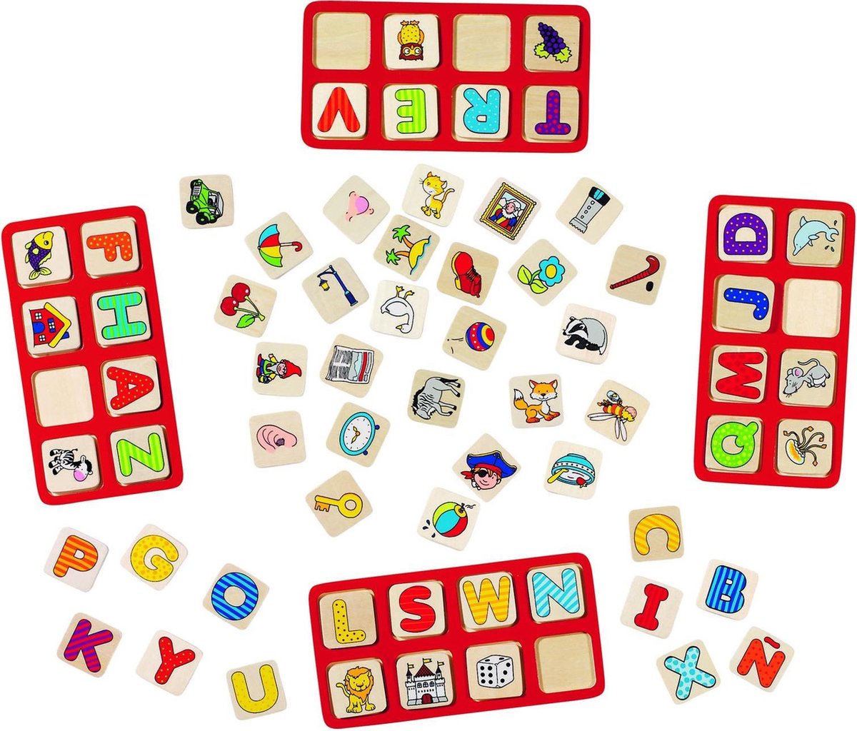 Gezelschapsspel: MIJN ABC SPEL 21,5x11cm, 110-delig, hout, 5+ | Games | bol