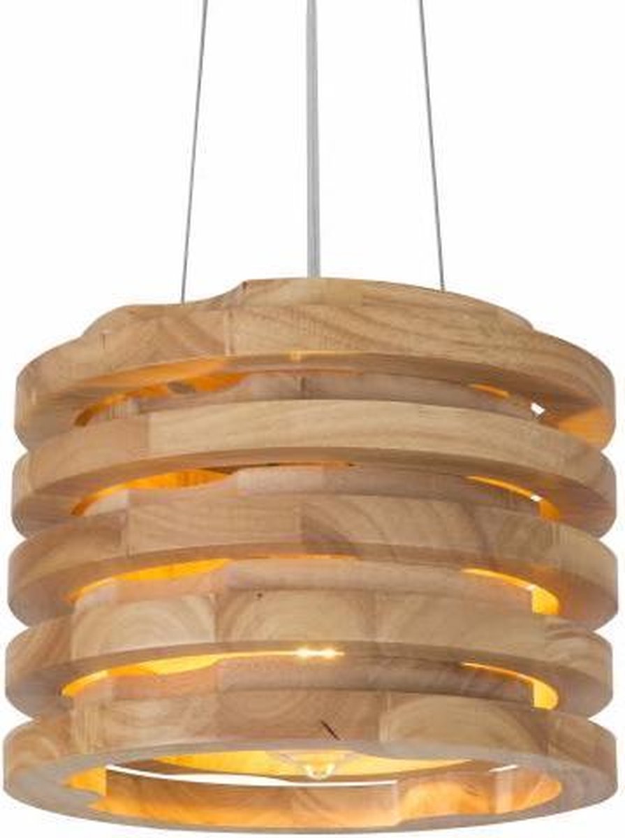 Hanglamp Hout Rond Houtkleur 40 cm - Madera Corcho | bol.com