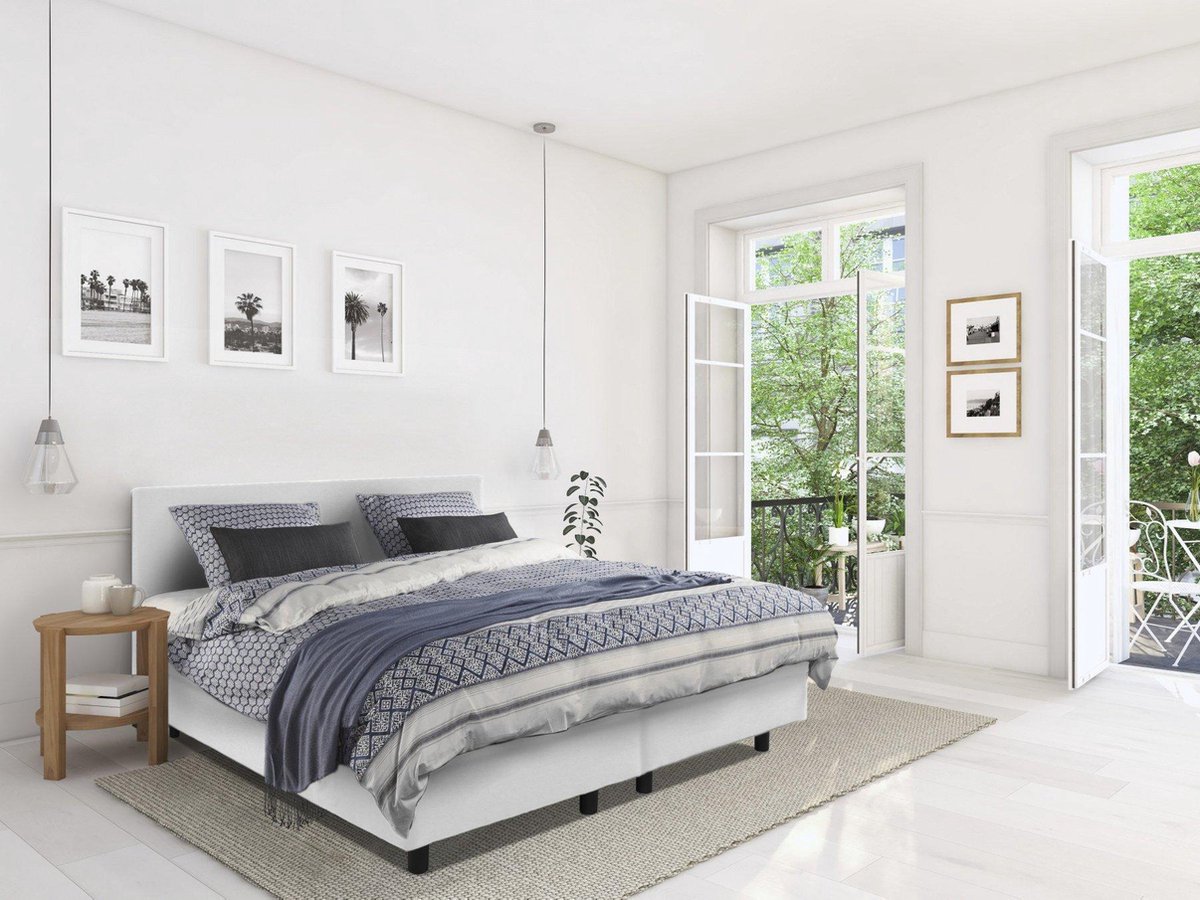 Beddenleeuw Lit Boxspring Mila - 180x210 - Incl. Matelas Pocket + Tête ...