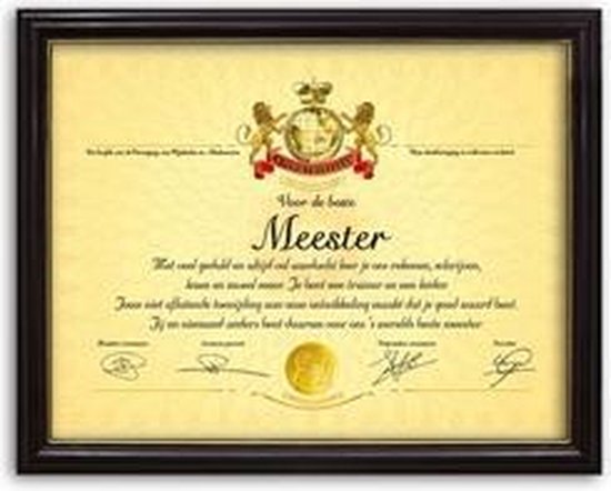 Oorkonde Voor de beste Meester | bol.com