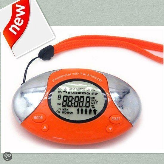 Pedometer met Fat Analyzer en Clock/Alarm | bol.com