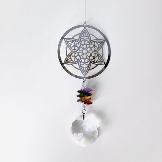 Nature's Melody Spinner COSMO HANGER Mandala 9.5cm MET CRYSTAL SUNDROP ...
