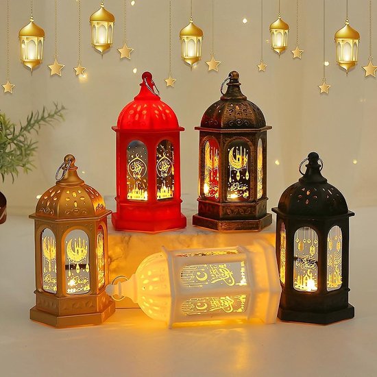 Ramadan decoratie"Set van 5 Ramadan Decoratieve Lantaarns: Eid Mubarak Vintage... | bol