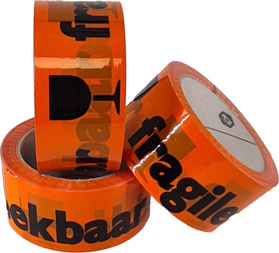 Ace Verpakkingen - Breekbaar Tape - 6 rollen - 48mm x 66 meter ...