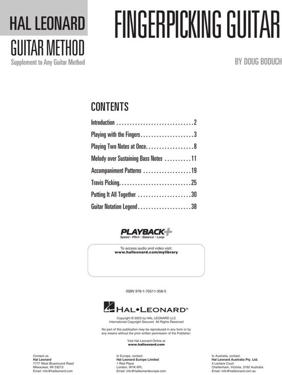 Hal Leonard Fingerpicking Guitar Method by Doug Boduch with Audio ...