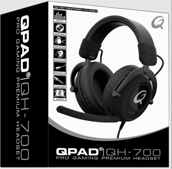 QPAD - QH-700 - Bedrade stereo gaming headset Zwart voor PC, PS4/PS5, Xbox One, Xbox... | bol