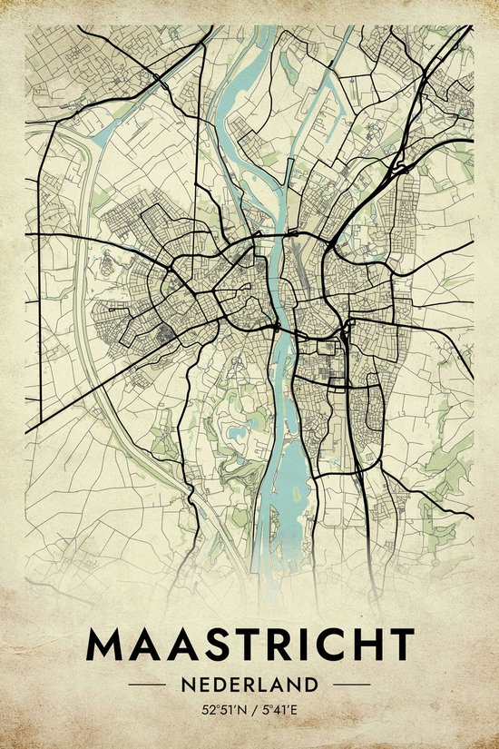 Maastricht Poster Vintage | Maastricht Map | Kaart van Maastricht | Stadposter |... | bol