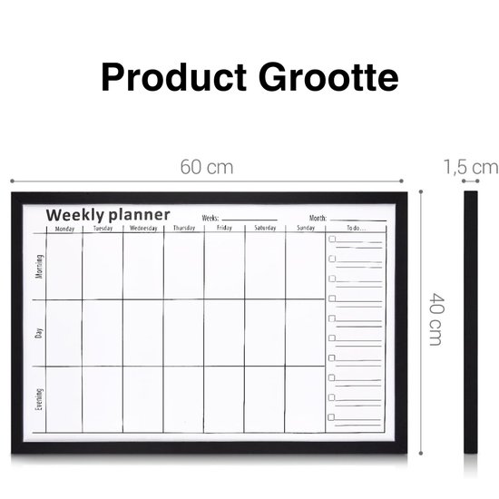 Weekkalender 2024 - Agenda - Magnetisch Whiteboard - Uitwisbaar ...