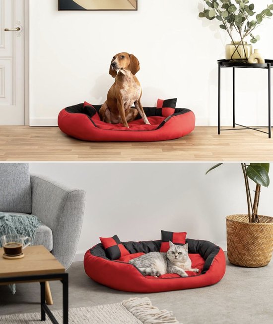 Hondenbed 4-in-1 hondenkussen met omkeerbar kussen hondenmand, (M ...