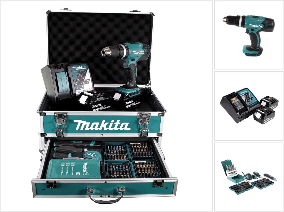 Makita DHP453RFX2 18V LXT Accu-Klopboorschroevendraaier - Aluminium ...