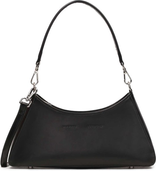 Black leather baguette handbag | bol