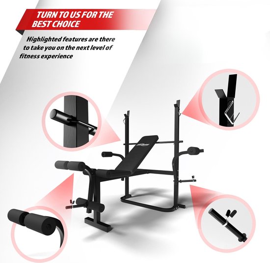 Physionics - Multifunctionele Halterbank - Butterfly Oefening, Sit-ups ...