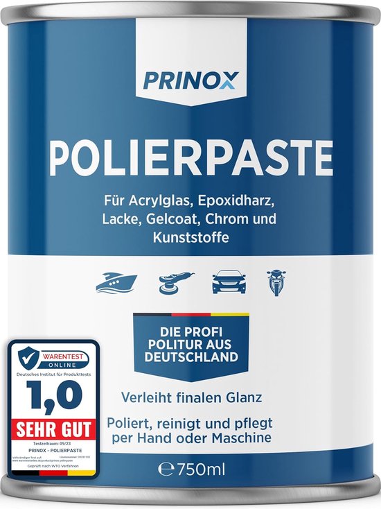 Prinox® 750 ml Polijstpasta - Politoer voor Acrylglas, Epoxyhars ...